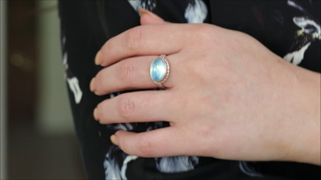 Jamie Joseph | Oval Aquamarine Silver and Rose Gold Ring at Voiage Jewelry